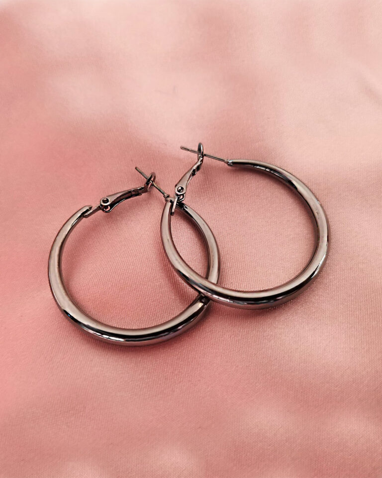 Basic Gunmetal Grey hoops (Medium) | Simplicy